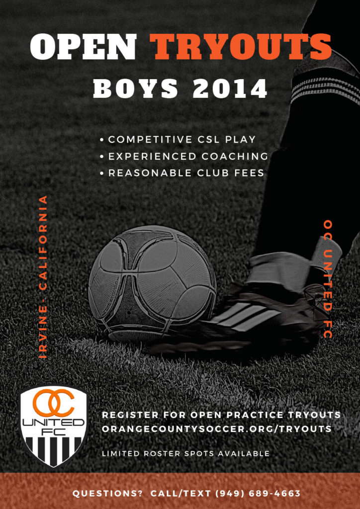 Soccer Team Tryouts – B14 Tryouts – Orange County Soccer